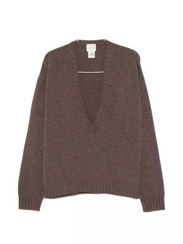 ALYSI V-neck Ribbed-trim Sweater