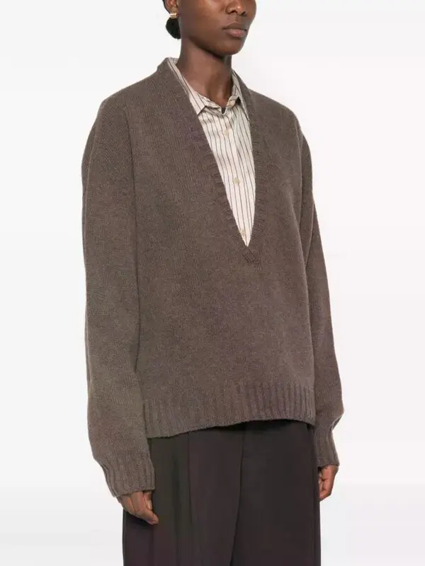 ALYSI V-neck Ribbed-trim Sweater