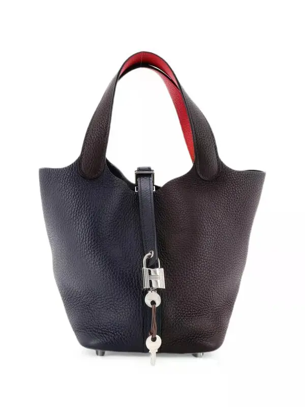 Hermès Picotin Lock Bag Tricolor Clemence Pm Bucket Bag