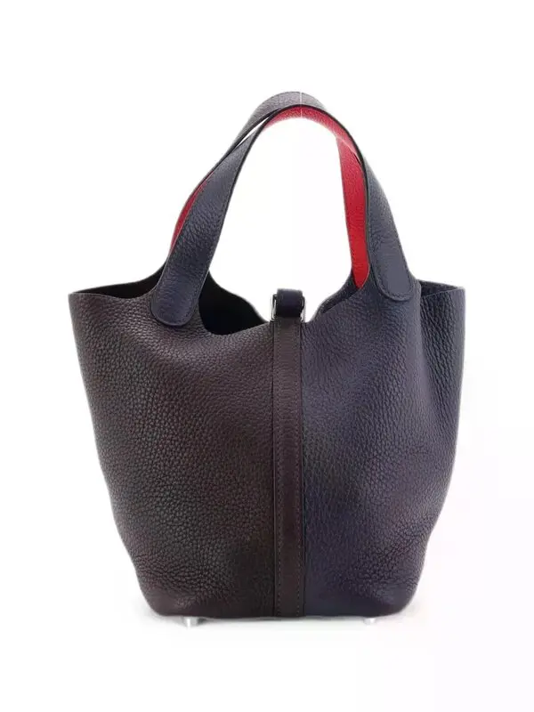 Hermès Picotin Lock Bag Tricolor Clemence Pm Bucket Bag