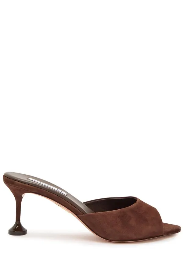 AQUAZZURA Bisous 65 Suede Mules