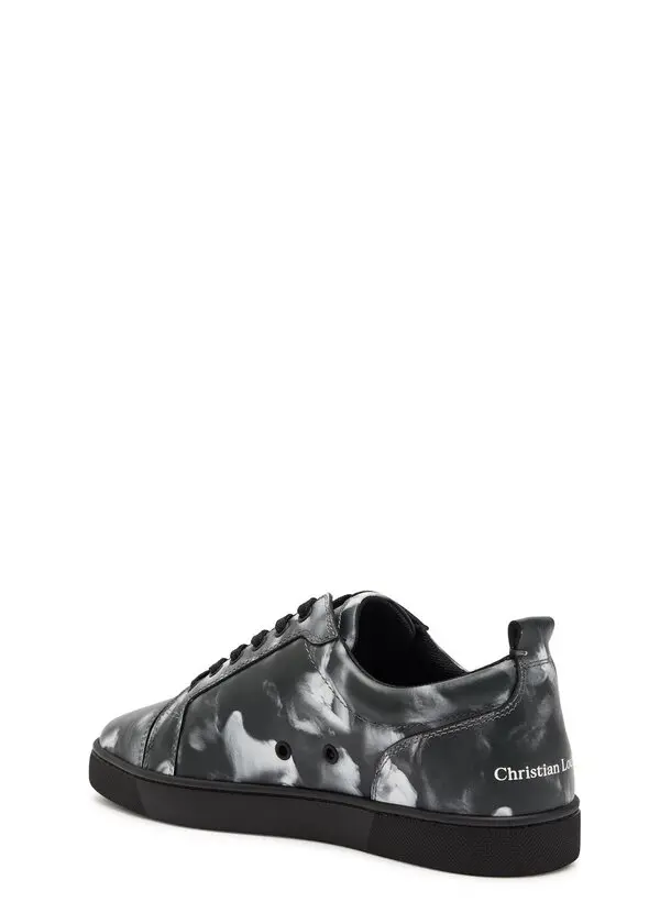 CHRISTIAN LOUBOUTIN Louis Jr Canopy Printed Panelled Leather Sneakers