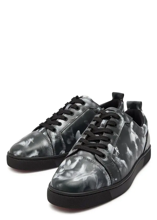 CHRISTIAN LOUBOUTIN Louis Jr Canopy Printed Panelled Leather Sneakers