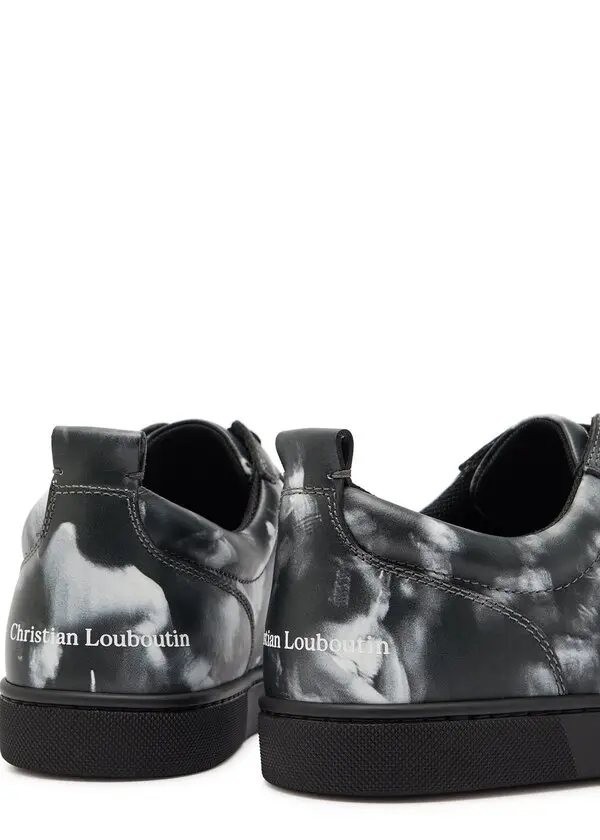 CHRISTIAN LOUBOUTIN Louis Jr Canopy Printed Panelled Leather Sneakers