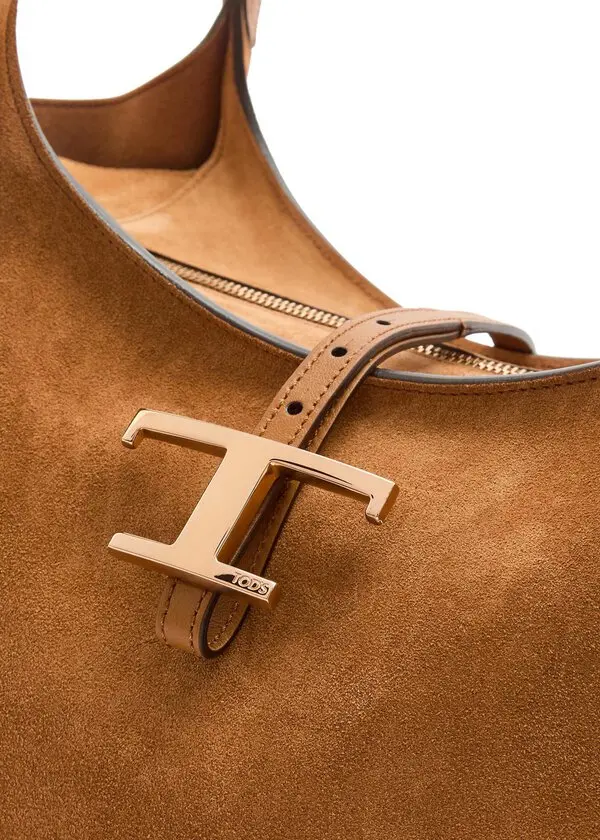 TOD'S T-plaque Suede Tote