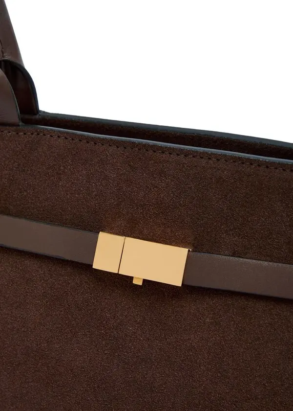 DEMELLIER Suede Shoulder Bag With Push-clasp Fastening