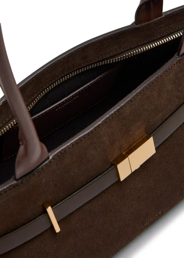DEMELLIER Suede Shoulder Bag With Push-clasp Fastening