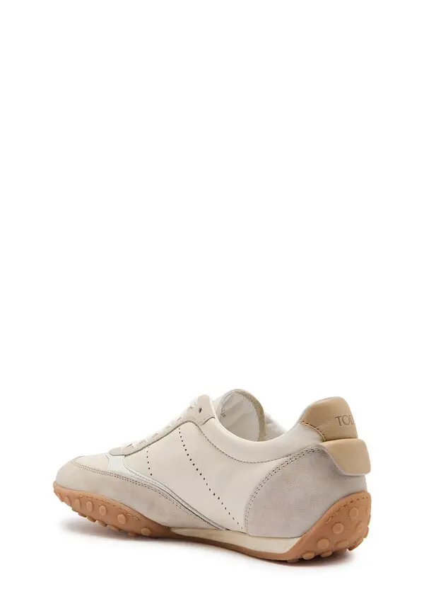 TOD'S Panelled Leather And Suede Lace-up Sneakers