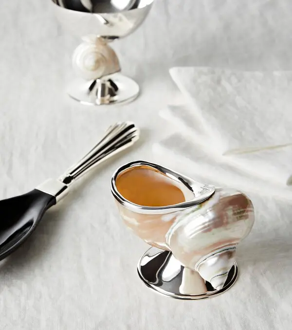 TAVARES 1922 Shell Sterling Silver And Shell Sugar Bowl