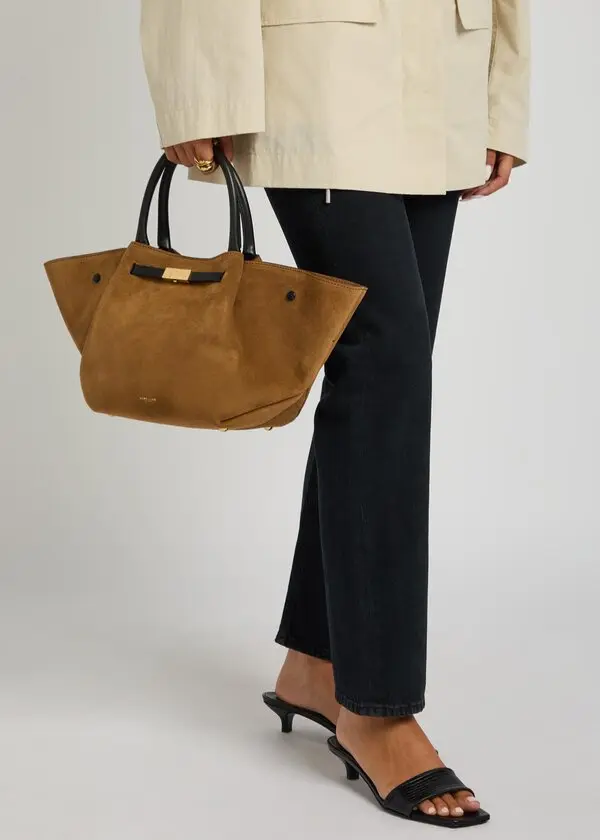DEMELLIER The New York Midi Suede Tote - Tan