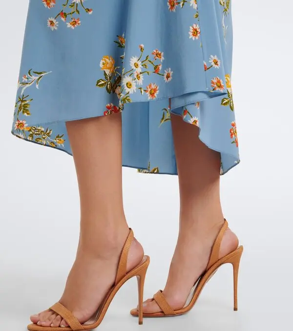 Veronica Beard Limani Ruched Floral Silk-blend Midi Skirt
