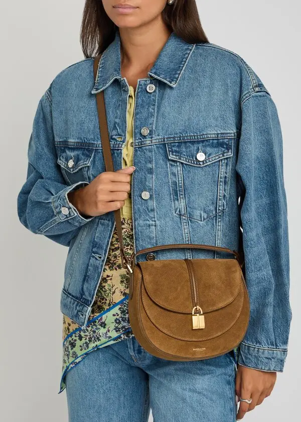 DEMELLIER Siena Leather And Suede Saddle Bag - Tan