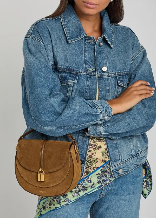 DEMELLIER Siena Leather And Suede Saddle Bag - Tan