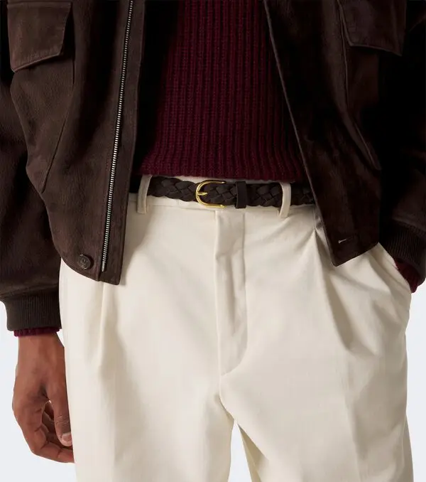 LARDINI Braided Suede Belt