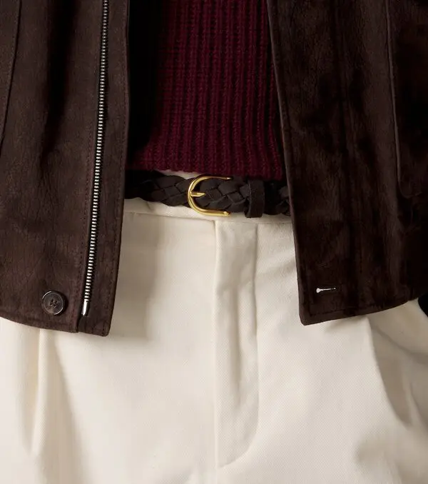LARDINI Braided Suede Belt
