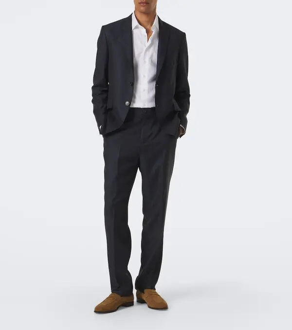 Etro Jacquard Virgin Wool Straight Pants