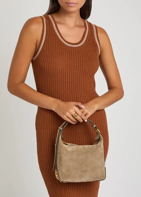 TOD'S Mini Suede Top Handle Bag