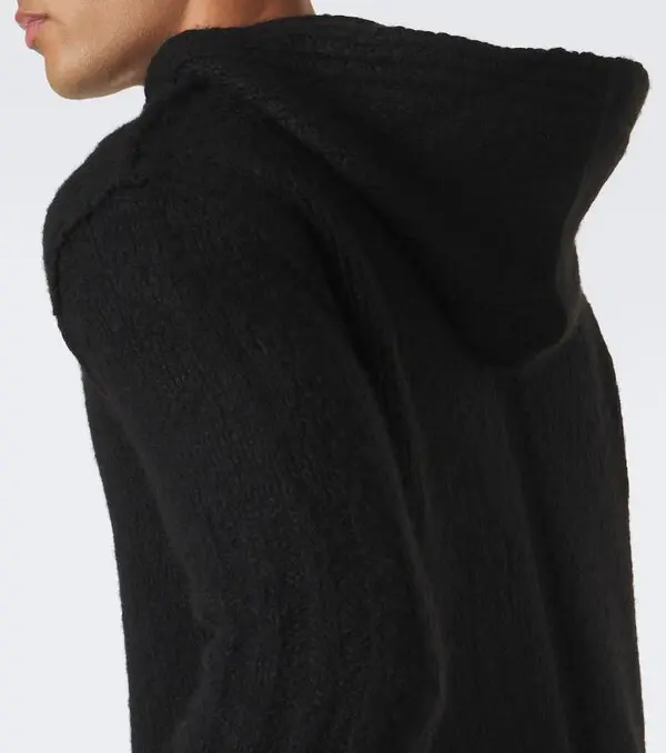 Rick Owens Hooded Cashmere And Silk Sweater