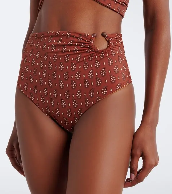 Johanna Ortiz Gathered Printed Bikini Bottom