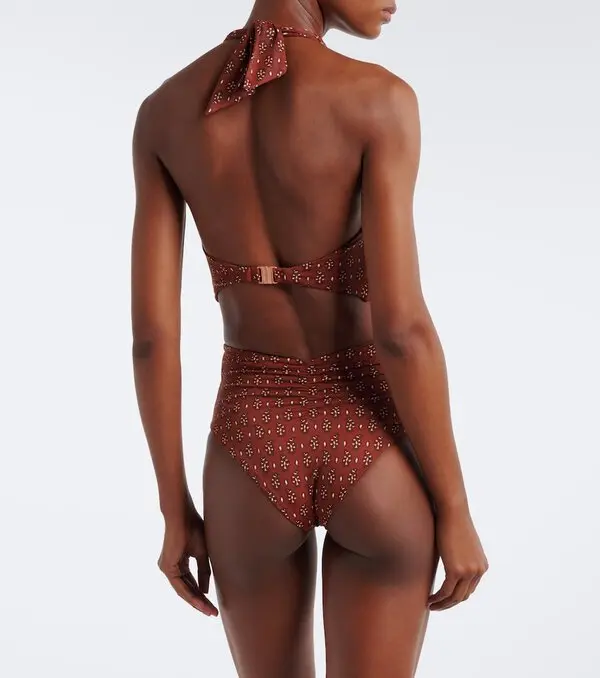 Johanna Ortiz Gathered Printed Bikini Bottom