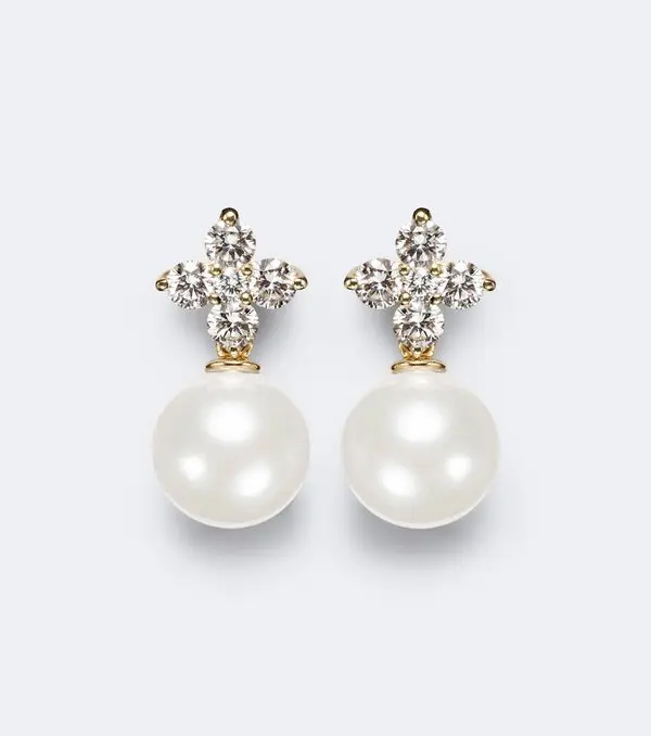 BUCHERER FINE JEWELLERY Bloom Pearl And Diamond Earrings - Gold