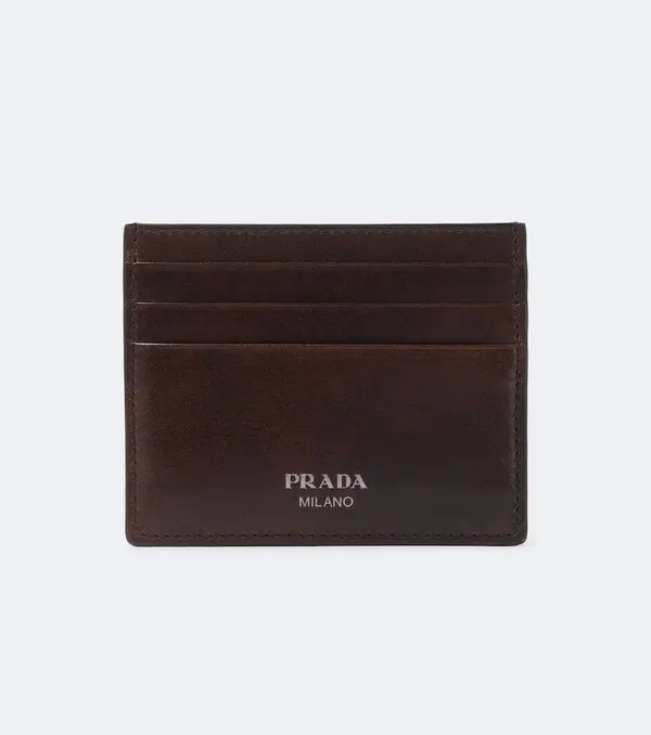 Prada Logo Leather Card Holder