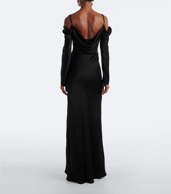 Rebecca Vallance Noire Off-shoulder Gown