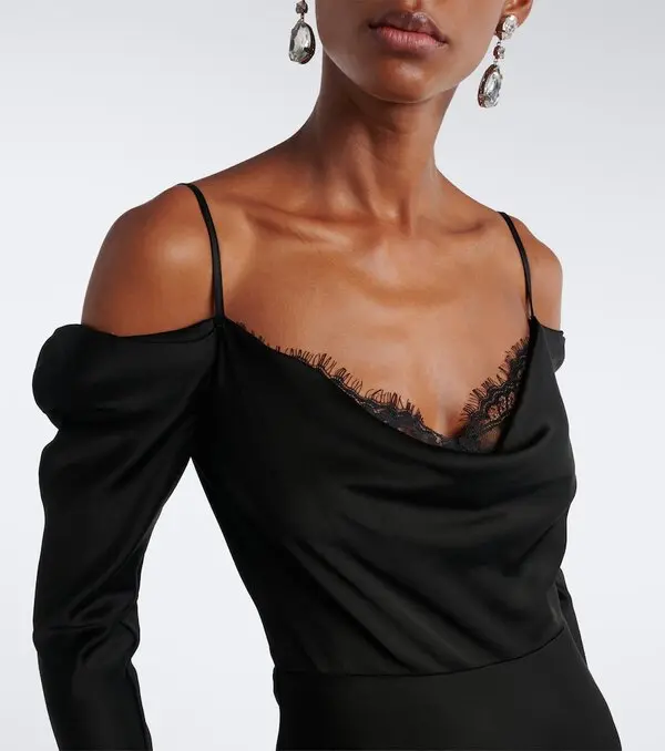 Rebecca Vallance Noire Off-shoulder Gown
