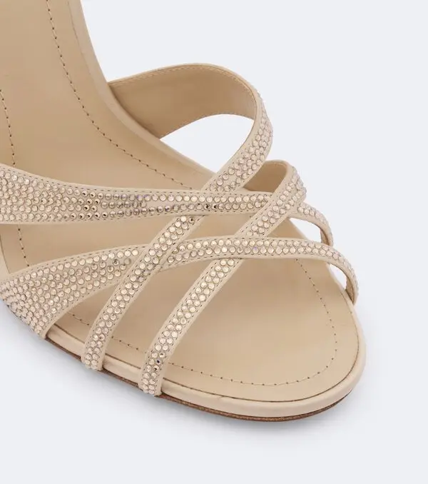 Rene Caovilla Dania Embellished Satin Sandals