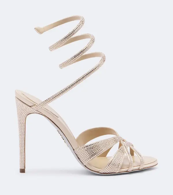 Rene Caovilla Embellished Satin Sandals