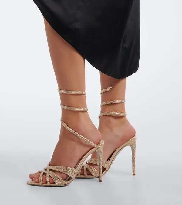Rene Caovilla Embellished Satin Sandals