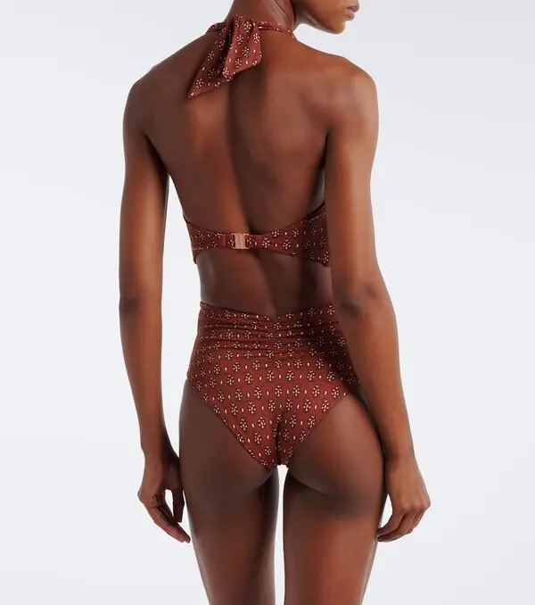 Johanna Ortiz Printed Halterneck Bikini Top