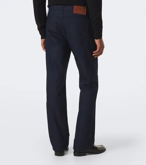 Etro Jacquard Cotton-blend Slim Pants