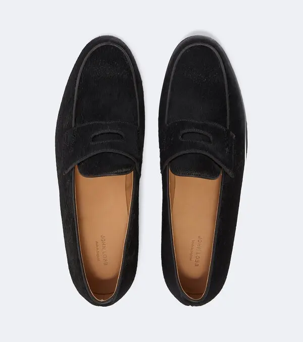 John Lobb Lopez Calf Hair Penny Loafers