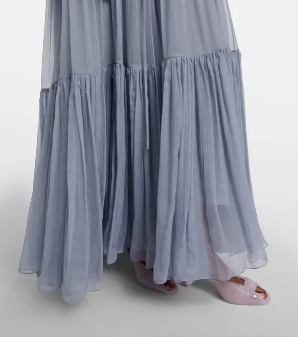 Chloé Ruffled Silk Muslin Maxi Dress