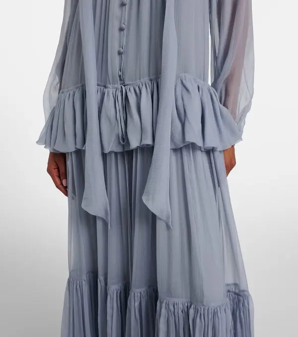 Chloé Ruffled Silk Muslin Maxi Dress