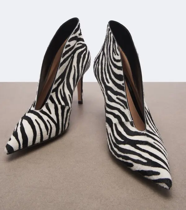 GIANVITO ROSSI Vania Zebra-print Calf Hair Pumps