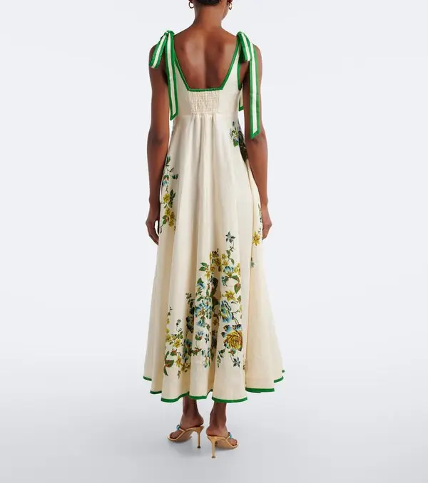 ALEMAIS Phyllis Floral Linen Maxi Dress