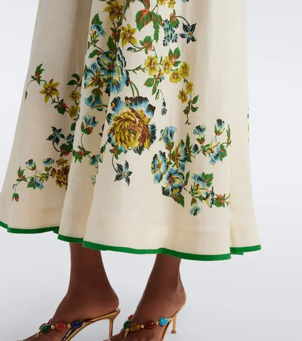 ALEMAIS Phyllis Floral Linen Maxi Dress