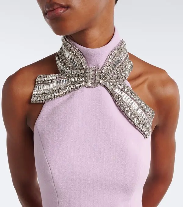 Rebecca Vallance Yolanda Embellished Crepe Gown - Purple