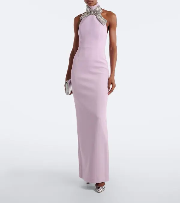 Rebecca Vallance Yolanda Embellished Crepe Gown - Purple