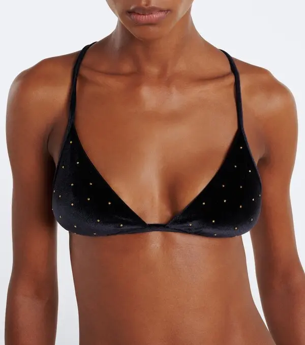 Balmain Embellished Velvet Bikini