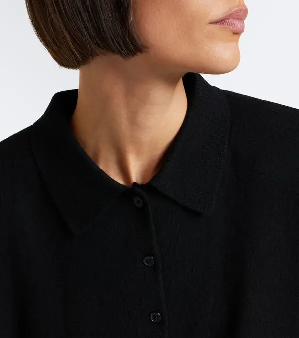 THE FRANKIE SHOP Croydon Wool-blend Polo Sweater - Black