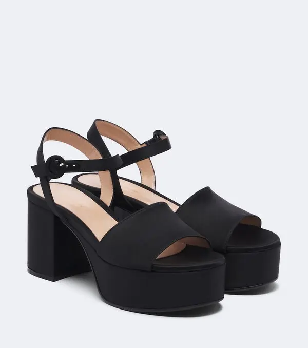 GIANVITO ROSSI Satin Platform Sandals