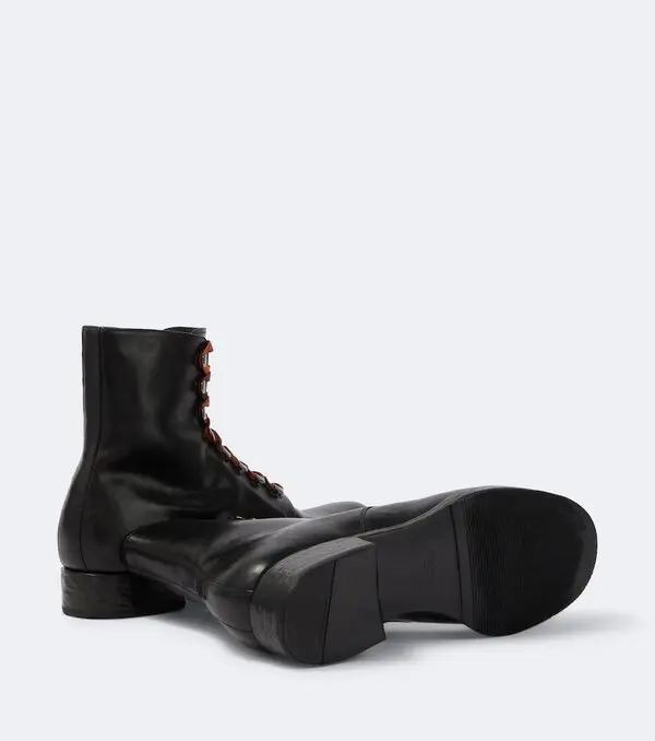 Prada Leather Lace-up Boots