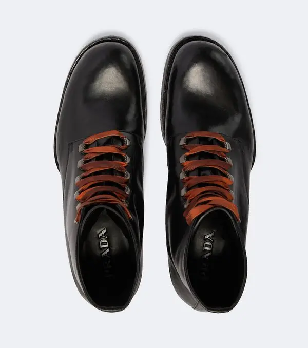 Prada Leather Lace-up Boots