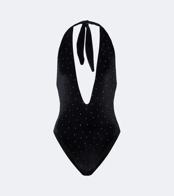 Balmain Embellished Velvet One Piece