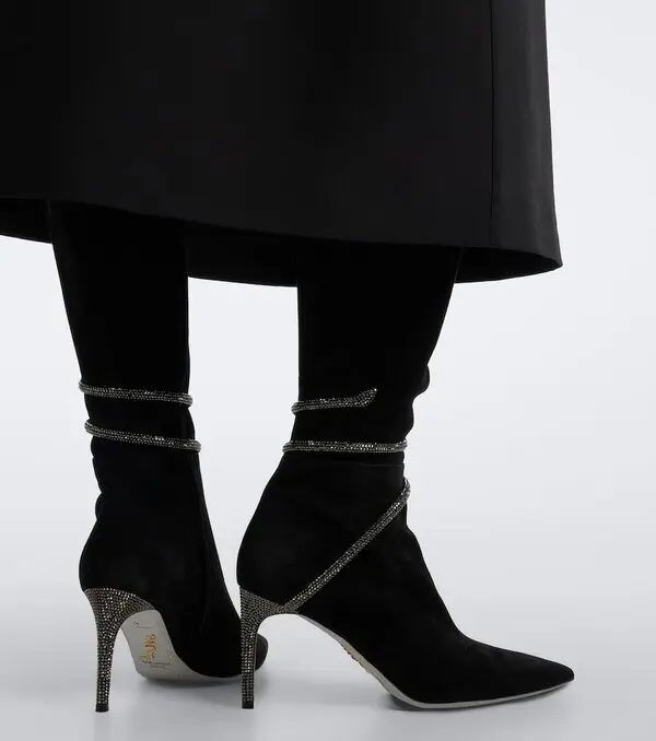 Rene Caovilla Embellished Suede Knee-high Boots