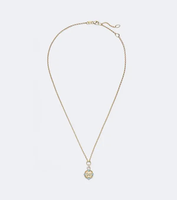 FOUNDRAE Reverie 18kt Pendant Necklace With Diamonds And Topaz - Gold