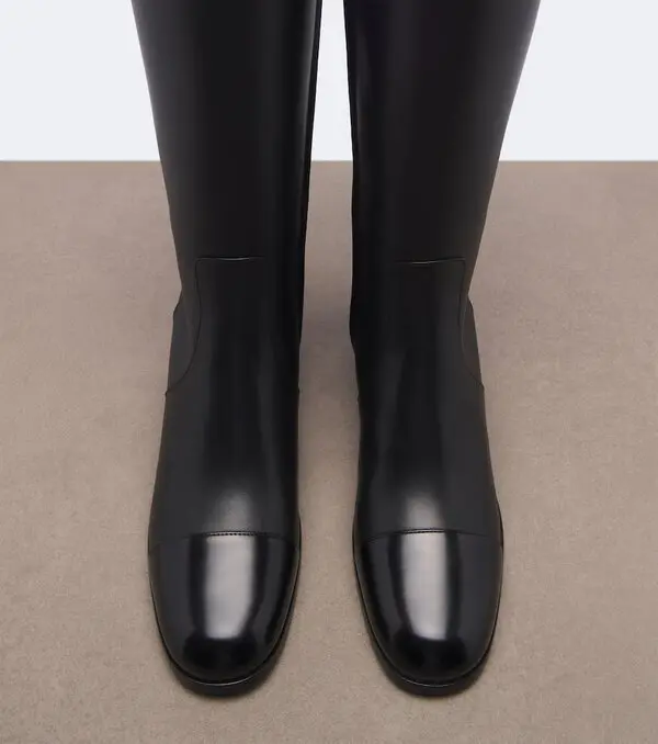 Valentino Garavani Vlogo Knee-high Leather Boots
